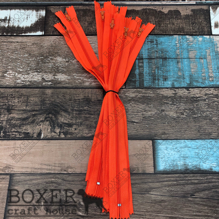 Orange 12 inch Zipper 10 Pack – Boxer Craft House