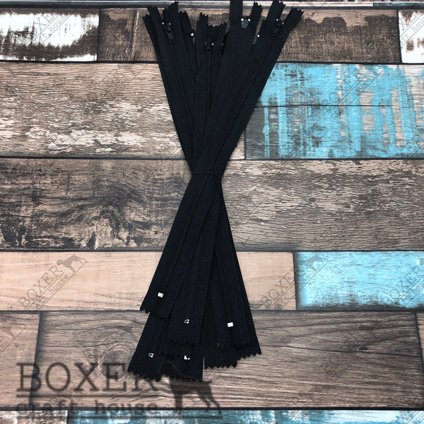 Black 12 inch Zipper 10 pack – Boxer Craft House